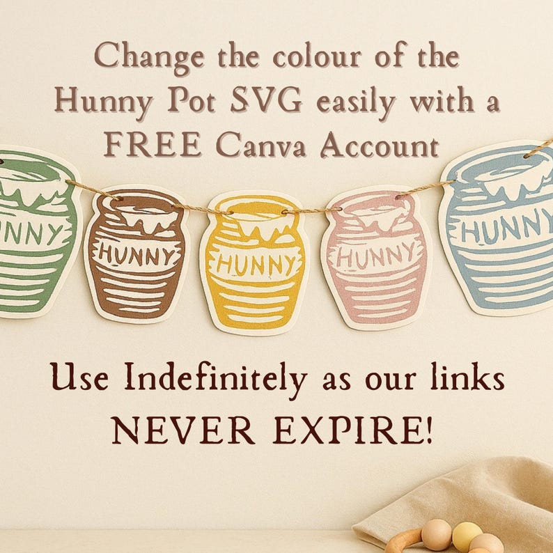 Winnie the Pooh Hunny Pot SVG: Editable Canva Template (digital ...