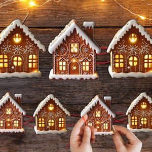Gingerbread House Garland: Printable Christmas Bunting (digital ...