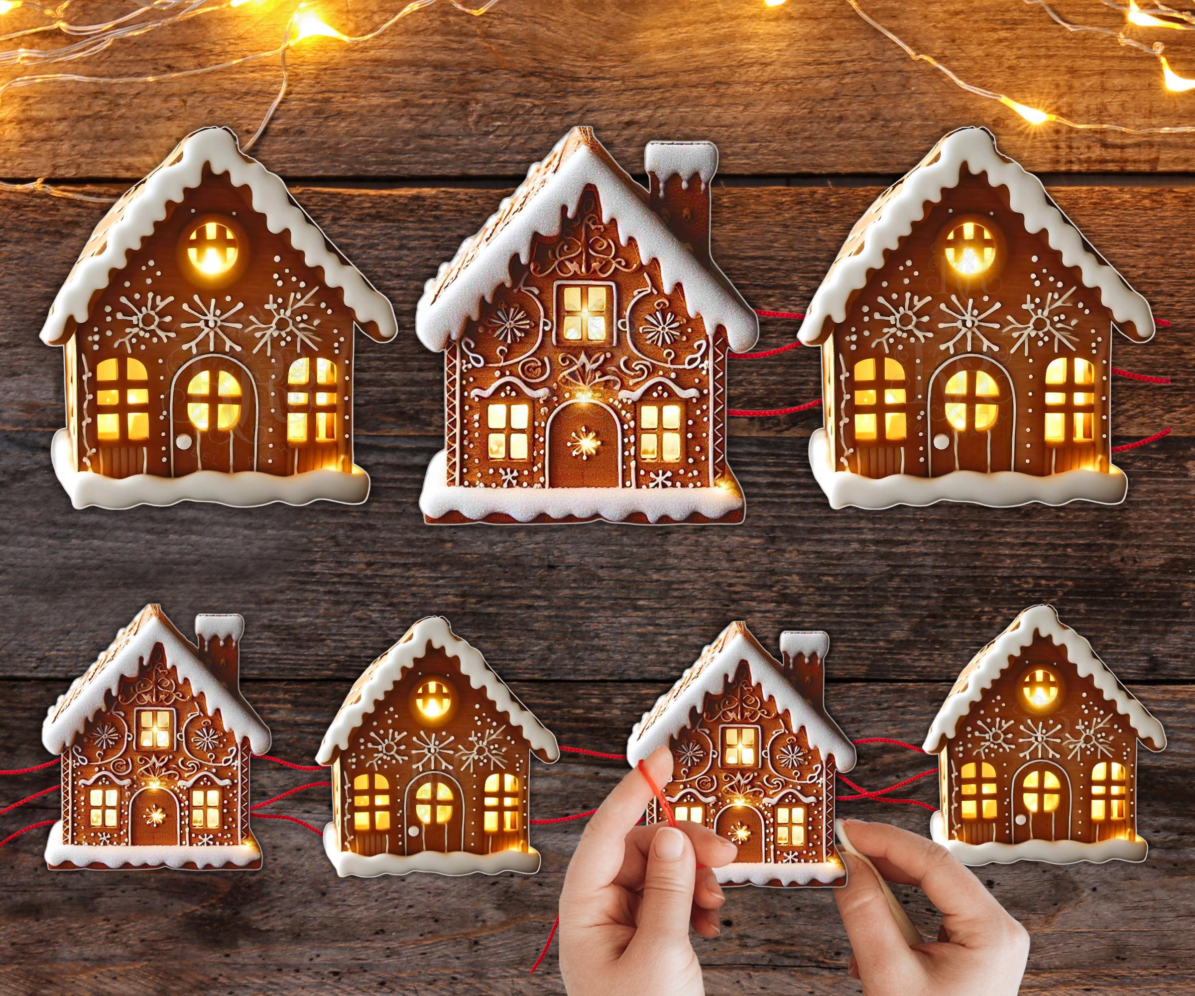 Gingerbread House Garland: Printable Christmas Bunting (digital ...