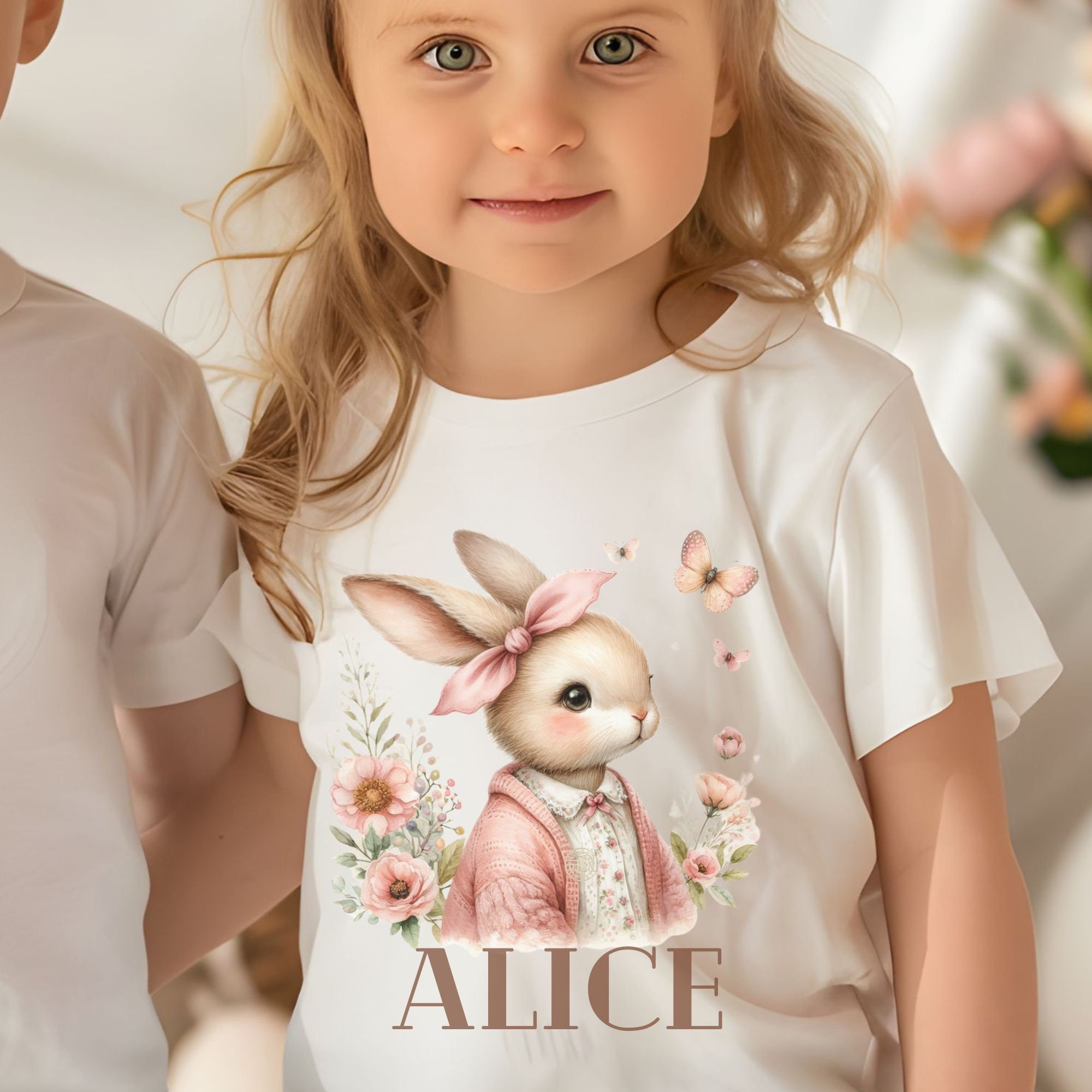 Baby Bunny Rabbit Clipart Bundle, Baby Girl Bunnies PNG, Watercolor ...