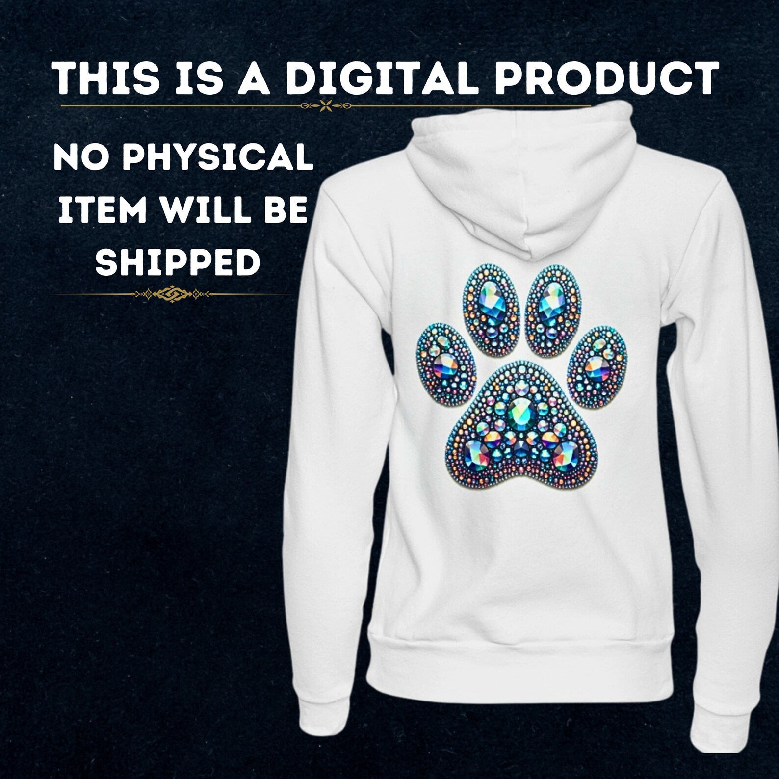 Paw Print Colourful Bright PNG, Bling, Diamond Paw Png, Paw Print ...