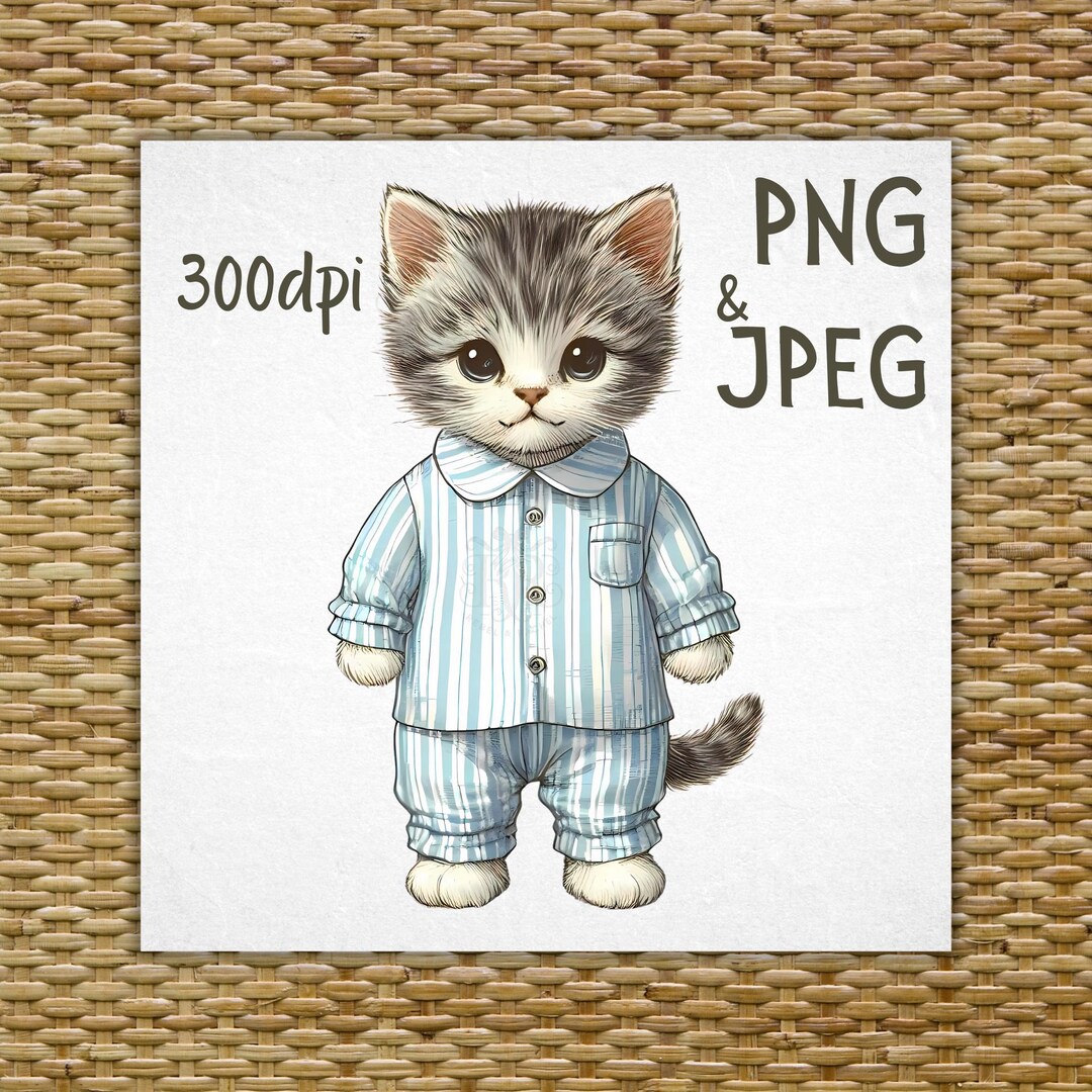 Cat's Pyjamas Clipart PNG, Funny Thank You Card Printable Ephemera, You ...