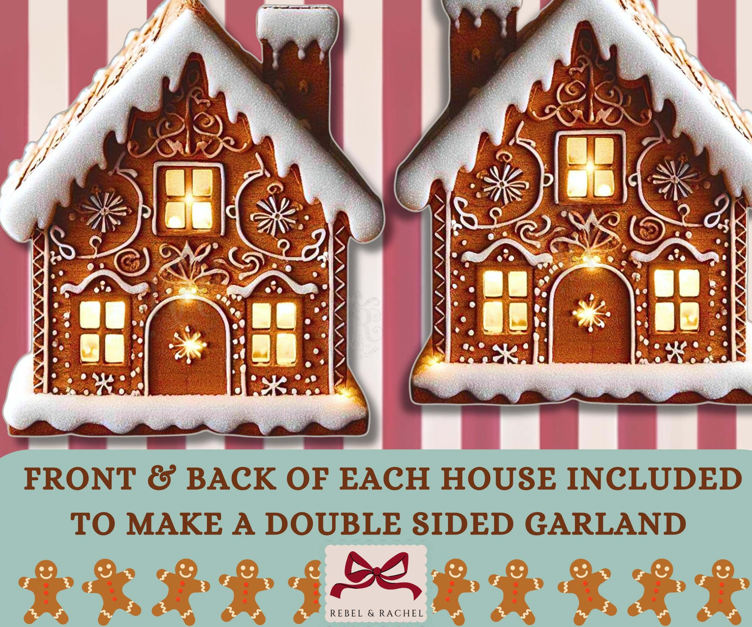 Gingerbread House Garland: Printable Christmas Bunting (digital ...