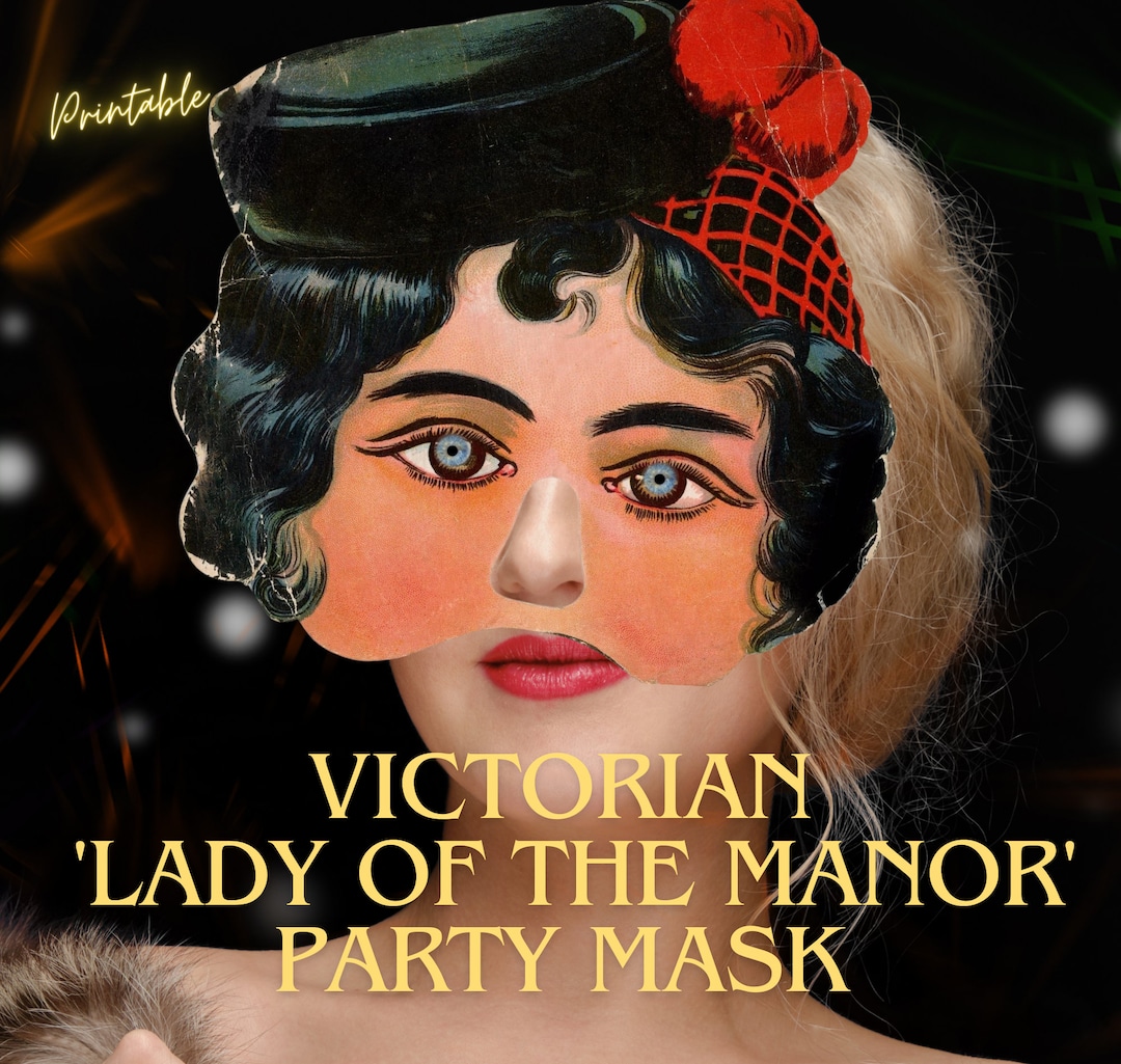 Victorian Party Mask, Printable Lady Mask, Antique Cosplay Ladies Mask ...