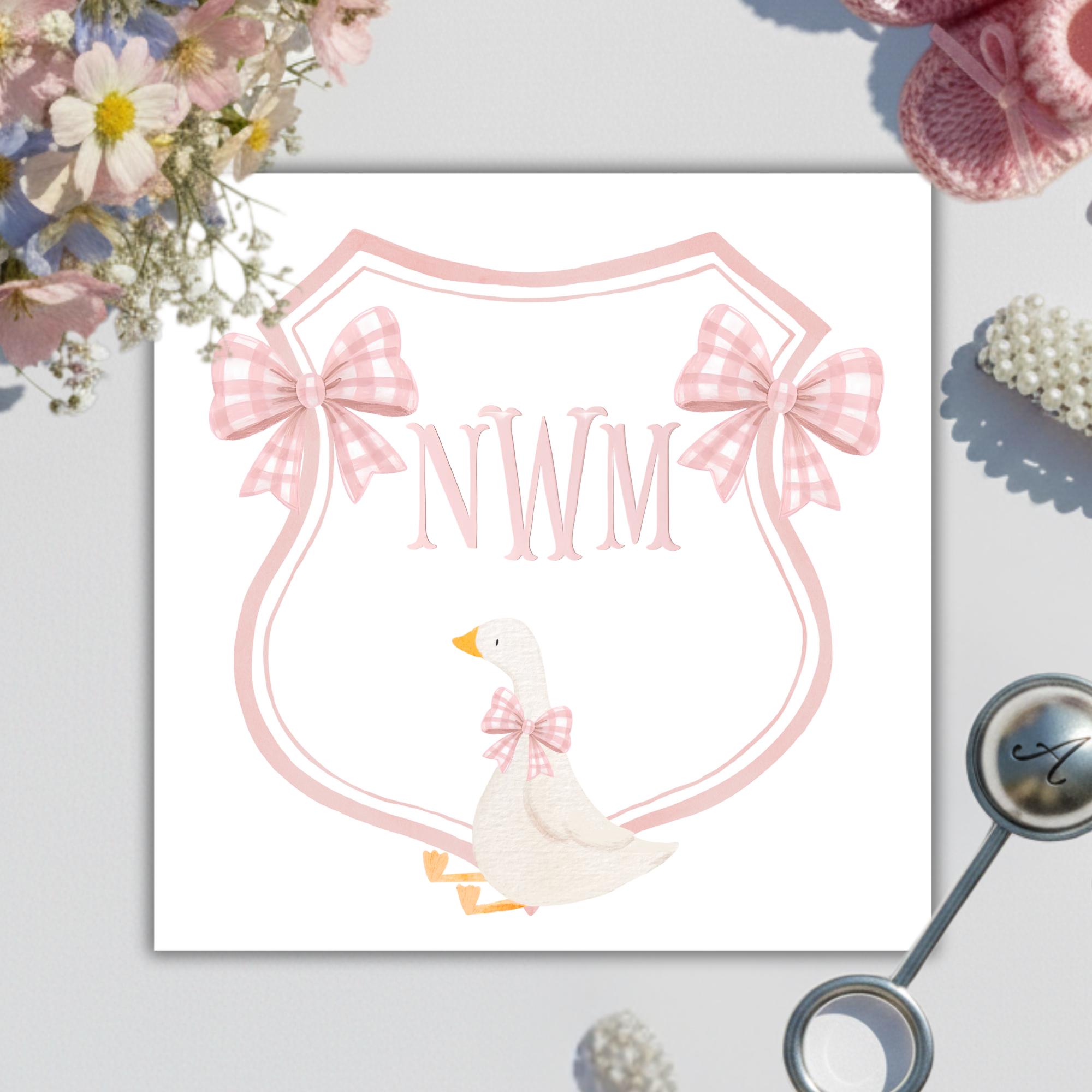 Goose Crest Pink Gingham Bow Frame Clipart Png Bundle, Coquette Bows ...