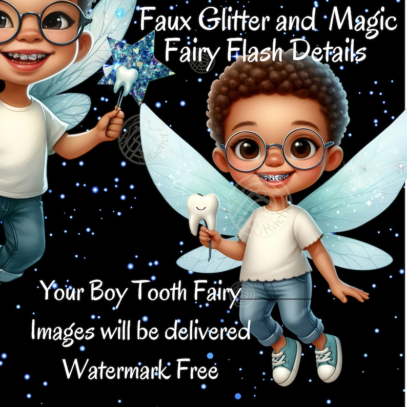 Boy Tooth Fairy Printable Boys Tooth Fairy Sublimate African American Tooth Fairy Set Mixed ...