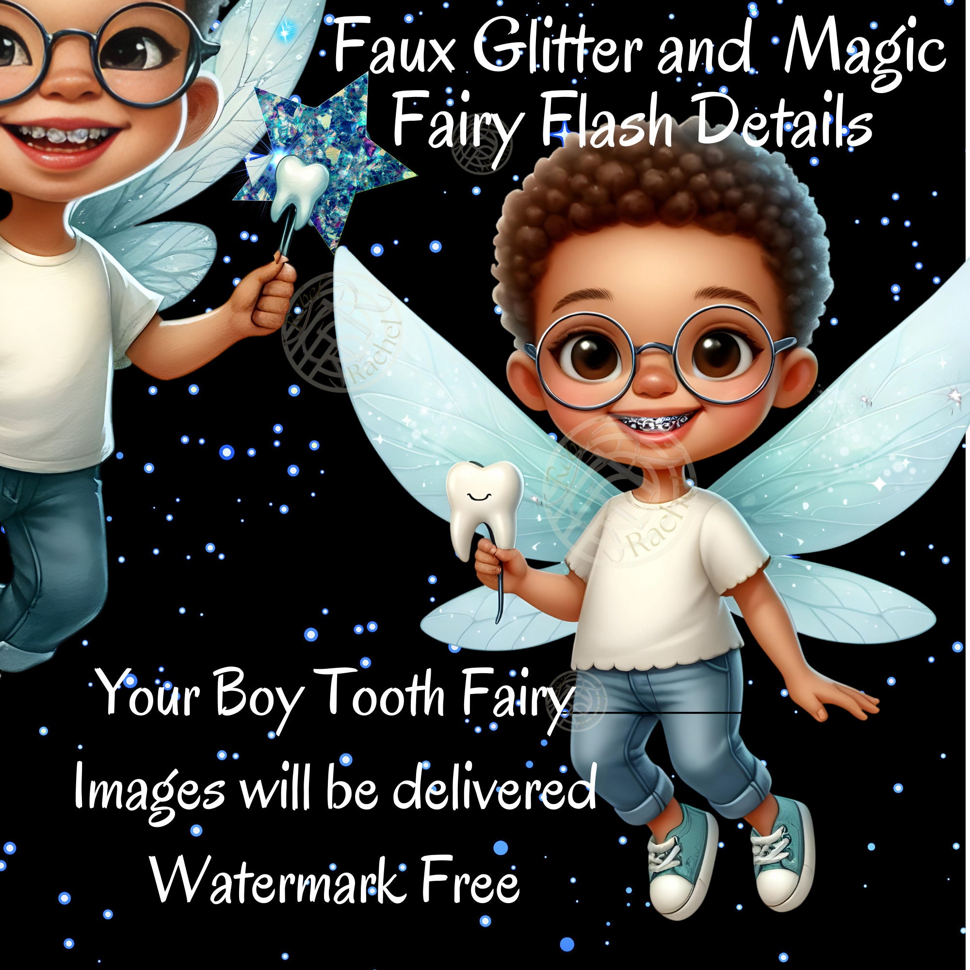 Boy Tooth Fairy Printable Boys Tooth Fairy Sublimate African American ...
