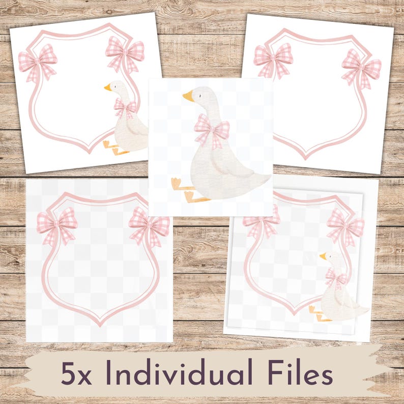 Goose Crest Pink Gingham Bow Frame Clipart Png Bundle, Coquette Bows ...