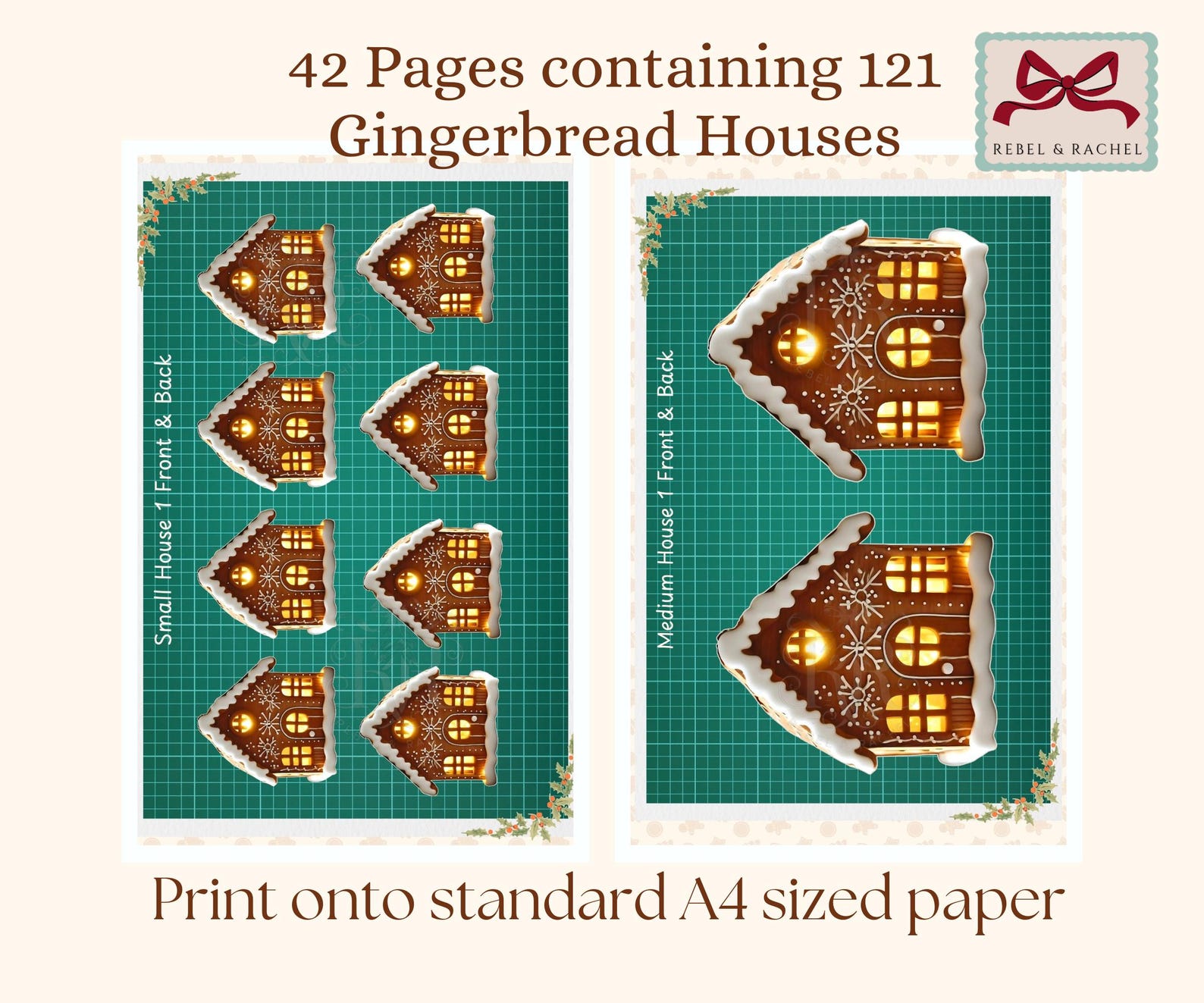 Gingerbread House Garland: Printable Christmas Bunting (digital ...