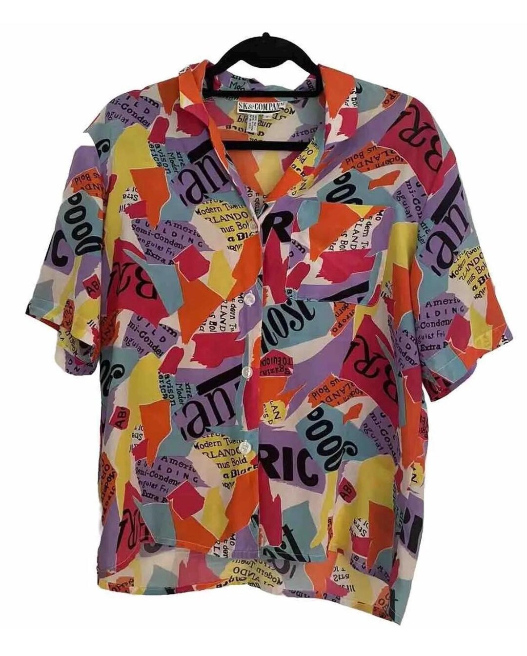 Vintage Silk 80s Button up Blouse Miami Vice Novelty Shirt - Etsy