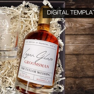 Groomsmen Whiskey Label, Groomsmen Label for Whiskey Bottle, Whiskey ...