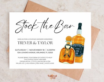 Let's Stock Their Bar Invitation, Stock the Bar Party Invite, Couples ...