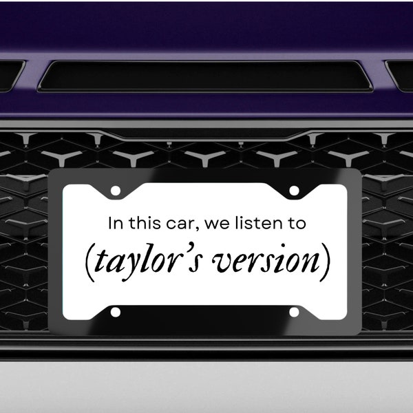 Taylors Version License Plate Frame - Etsy