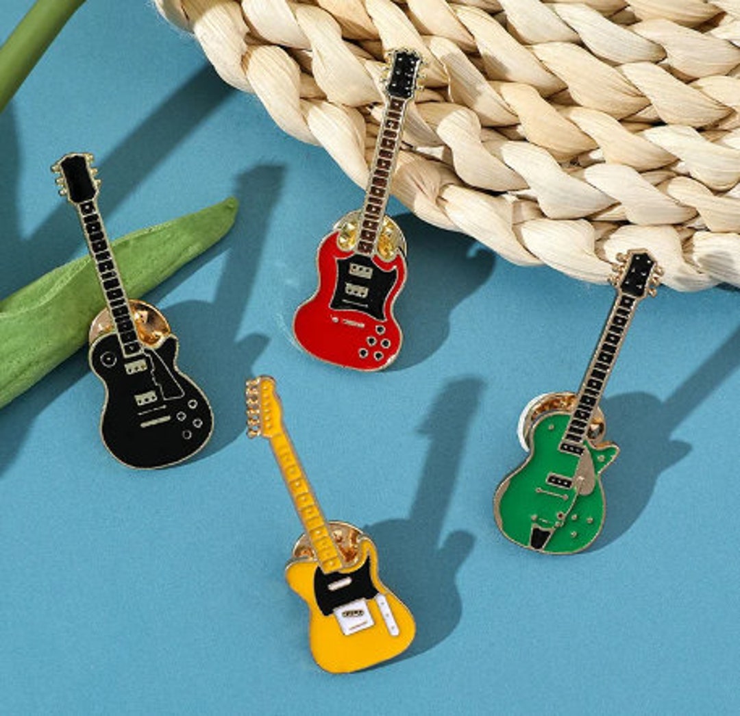 Guitar Enamel Pin, Electric Guitars Pin, Music Lovers Pin, Music Enamel ...