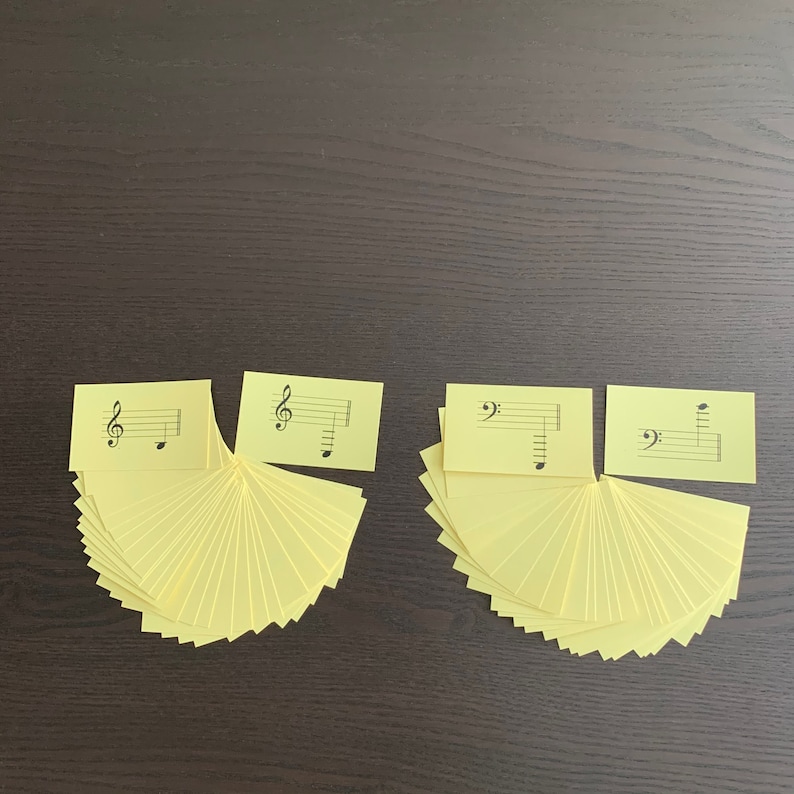 Laminated Piano Flash Cards: Musical Notes and Key Signatures - Etsy