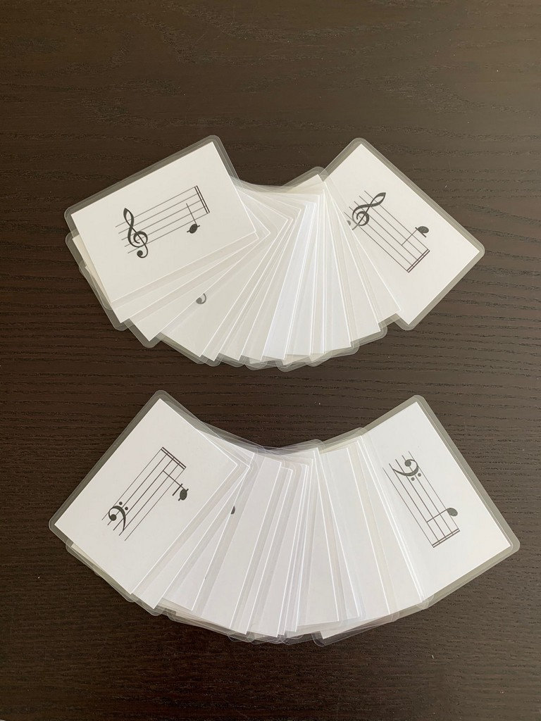 Piano Flash Cards: Musical Notes and Key Signatures in Treble and Bass ...