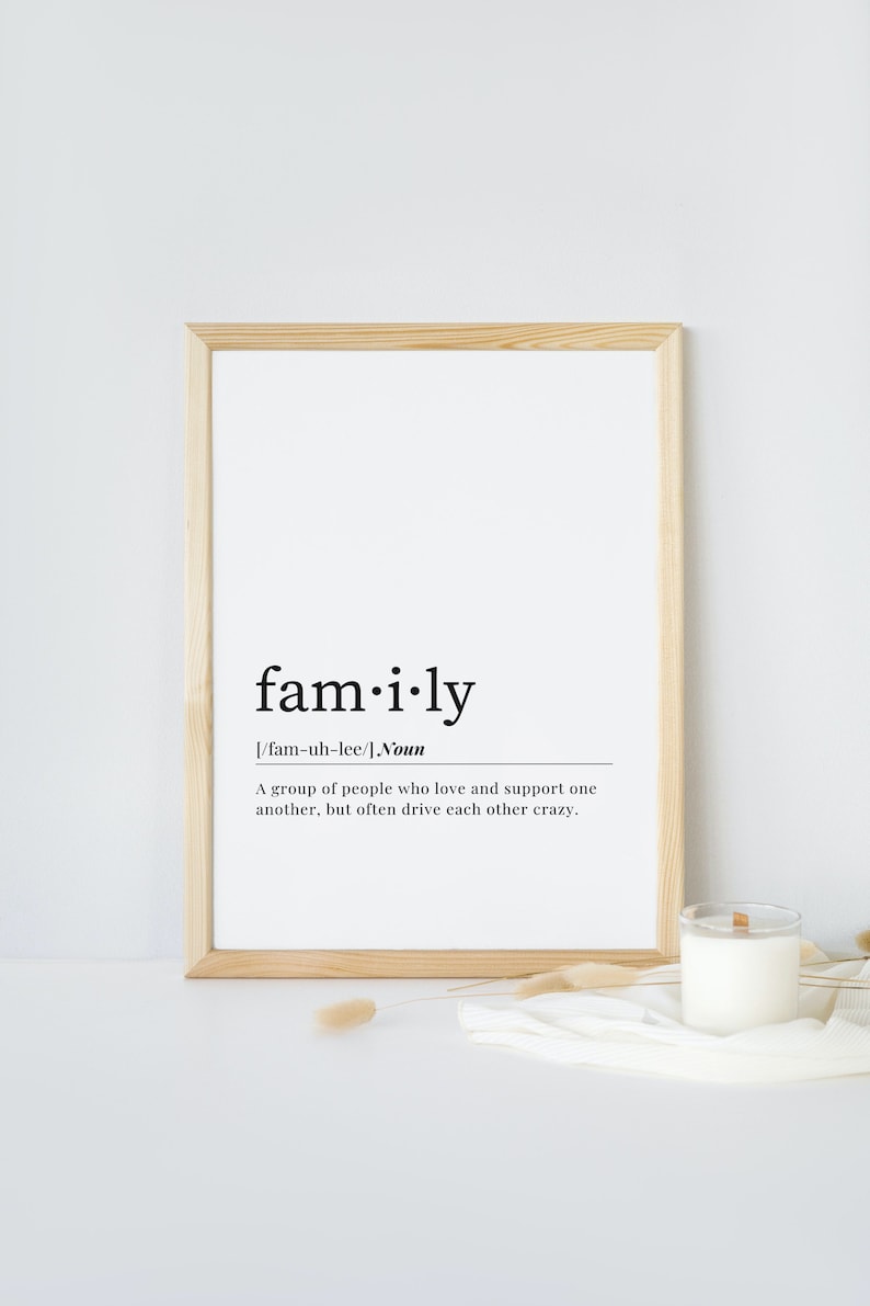 Family Fun Definition Print | Printable Wall Art | Printable Home Decor ...