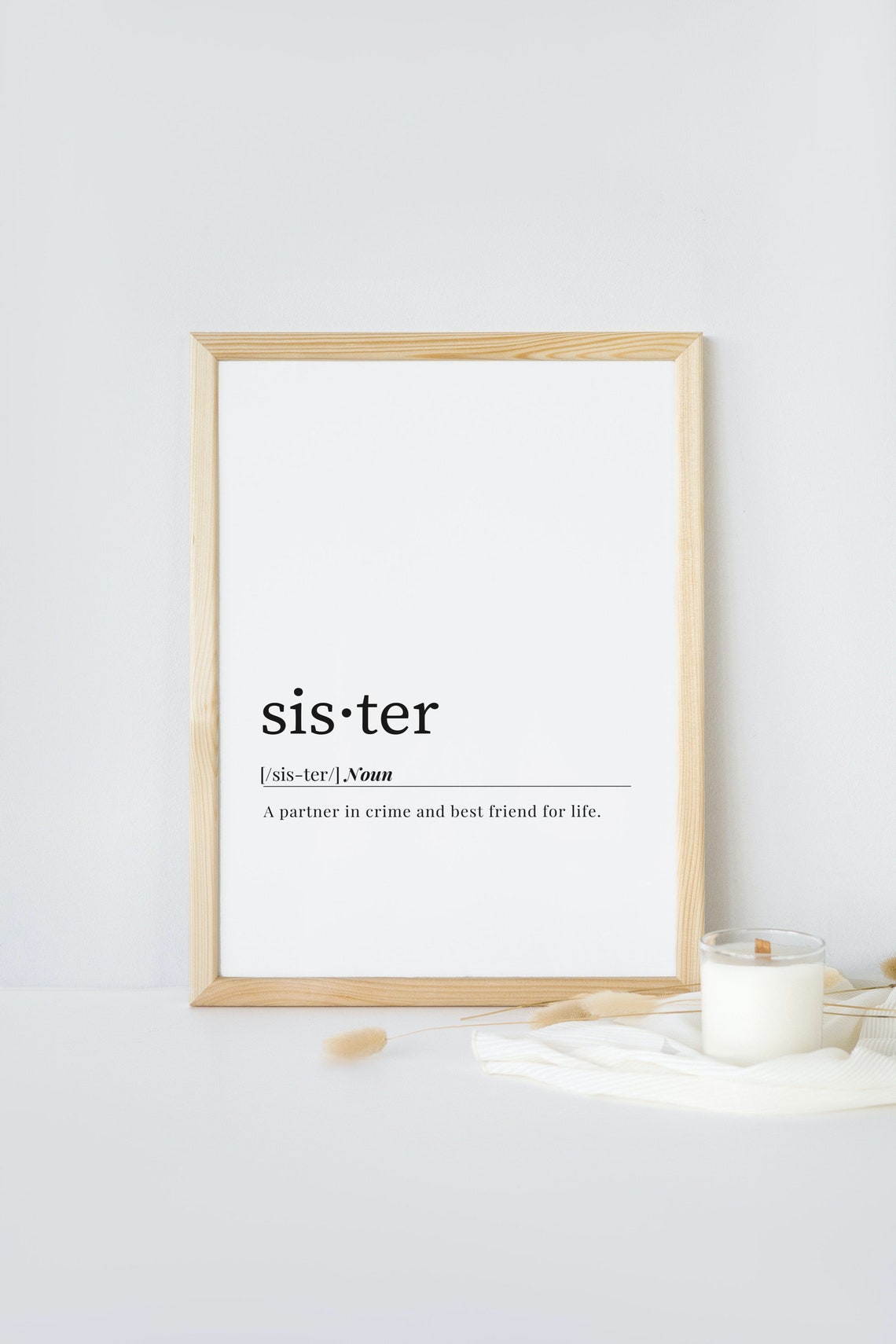 Sister Definition Printable Wall Art Digital Download Sister Quote ...