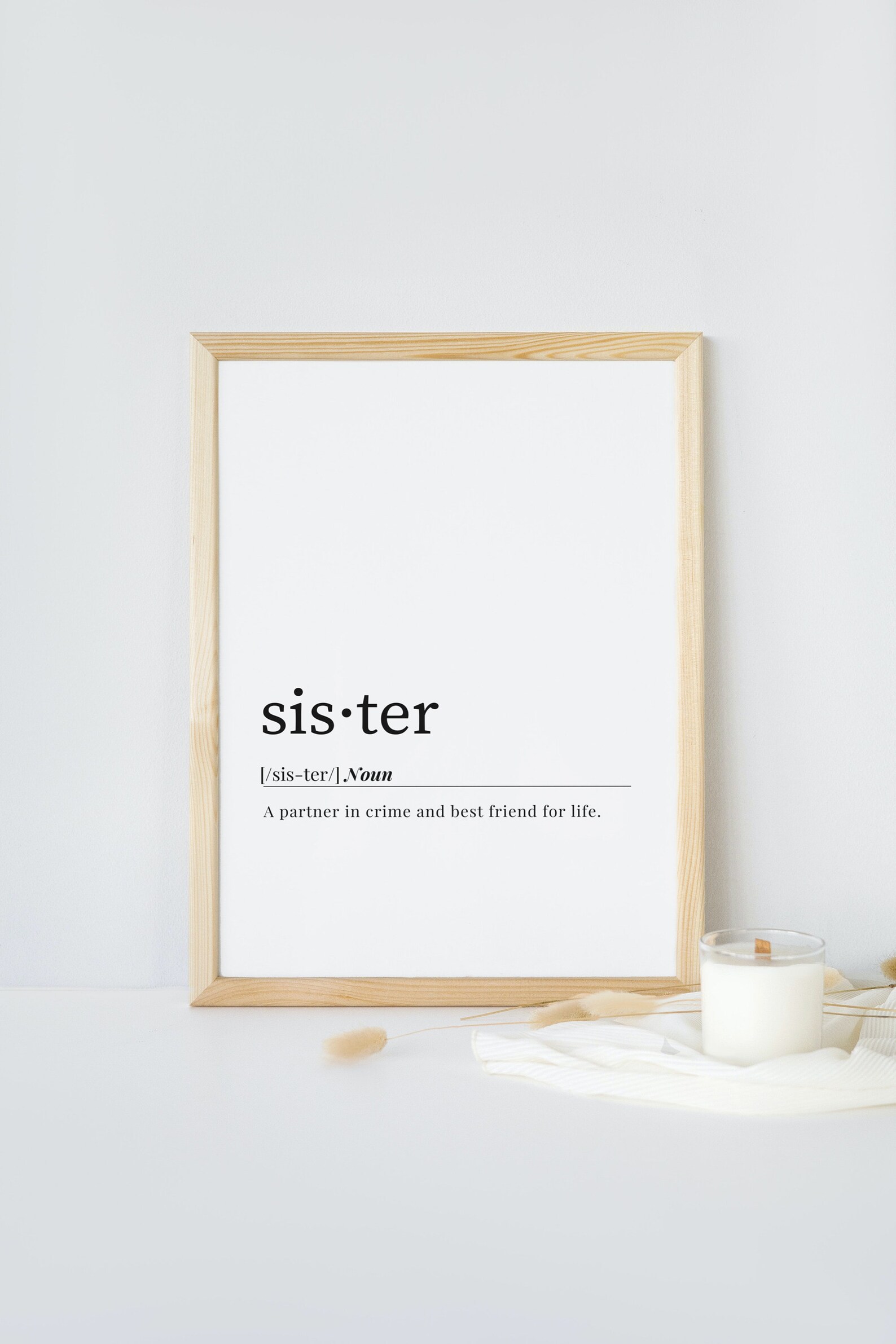 Sister Definition | Printable Wall Art | Digital Download | Sister ...