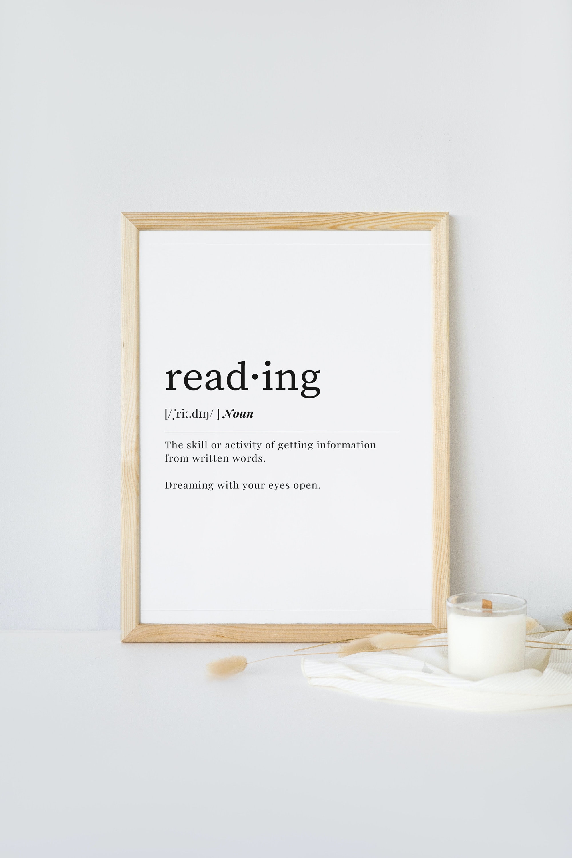 Reading Definition Printable Art Digital Downloads Home - Etsy