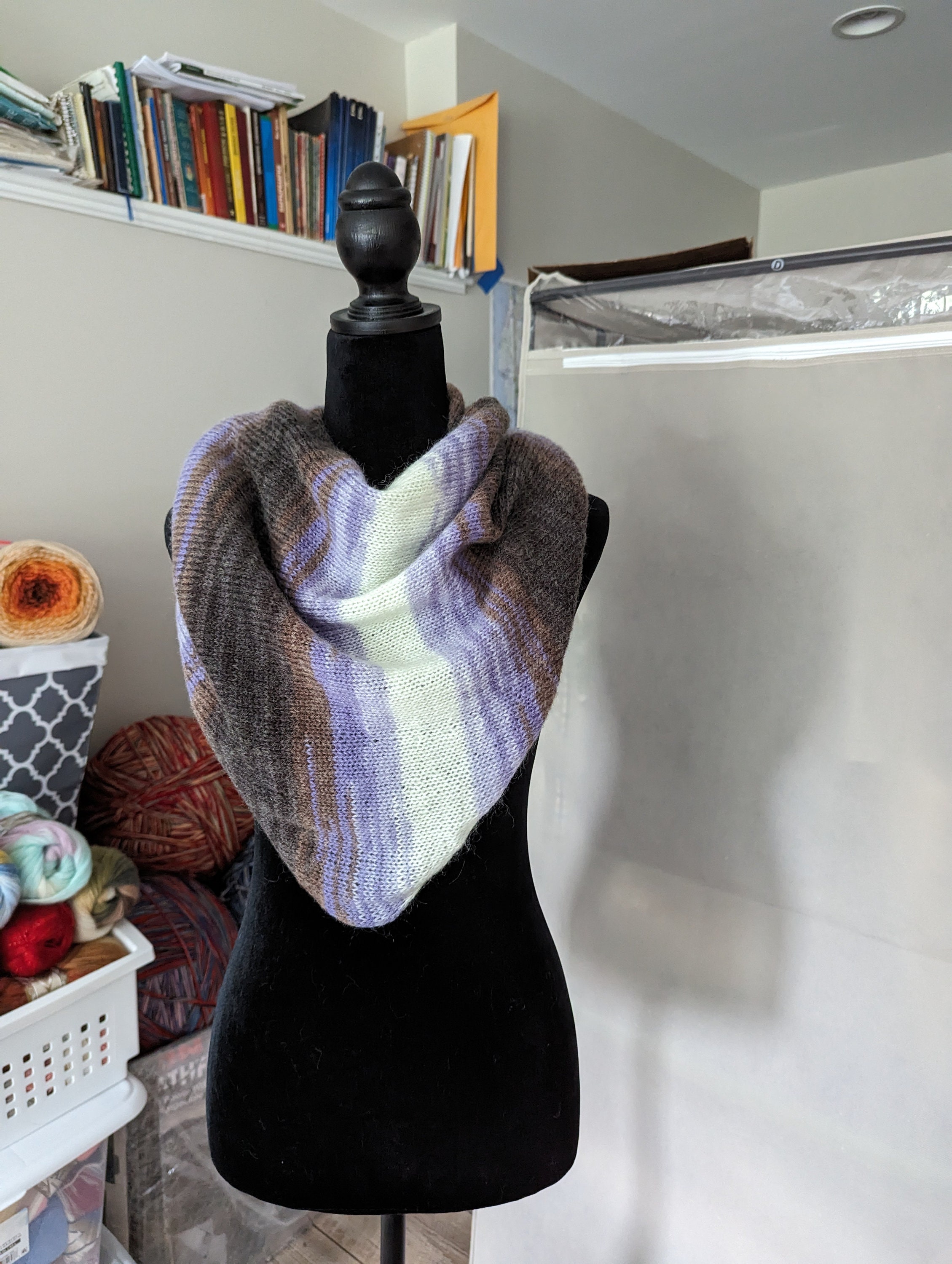 Triangular Angora Shawl. Knitted Angora Shawl Knitted by Hand With ...