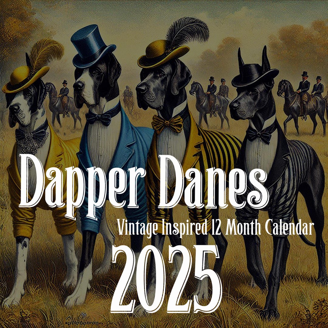 Calendario de pared de inspiración vintage 2025 de Dapper Danes - Etsy México