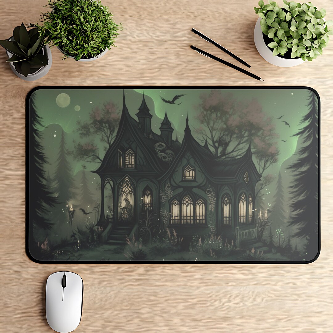 Spooky Forestcore Desk Mat, Gothic Mansion Mouse Pad, Goblincore ...