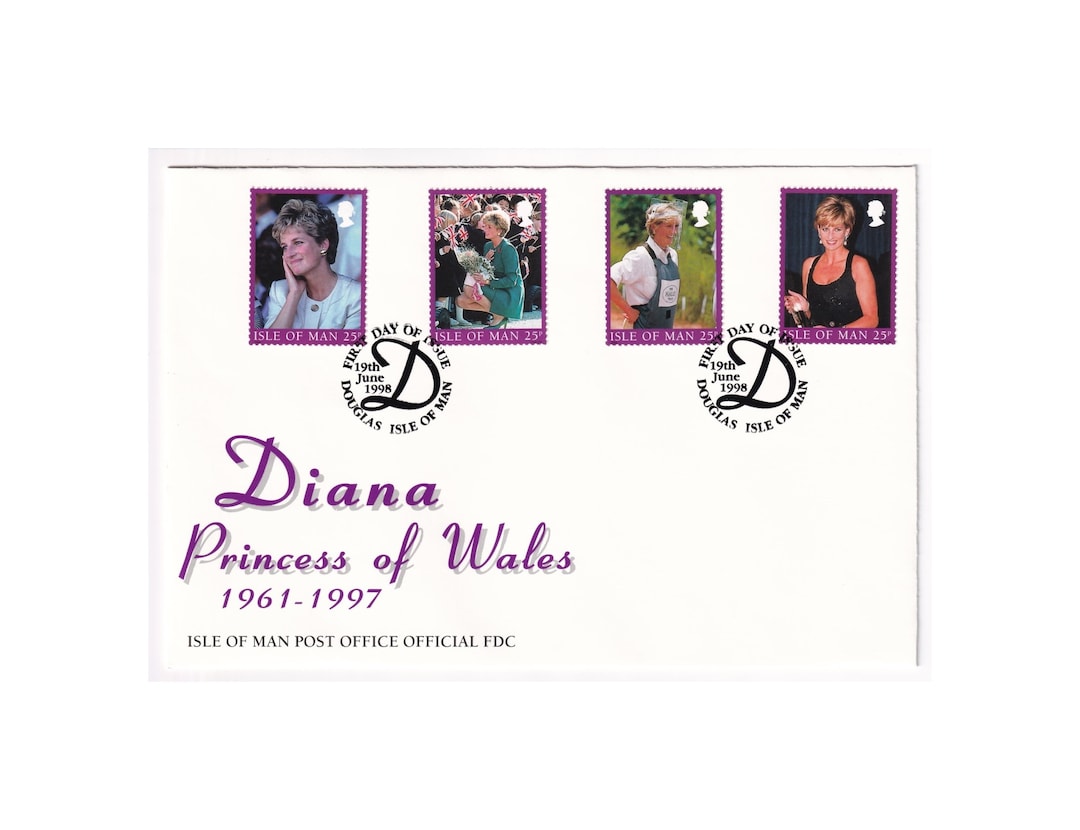 Diana Princess of Wales British Postage Stamps on First Day Cover Royal ...