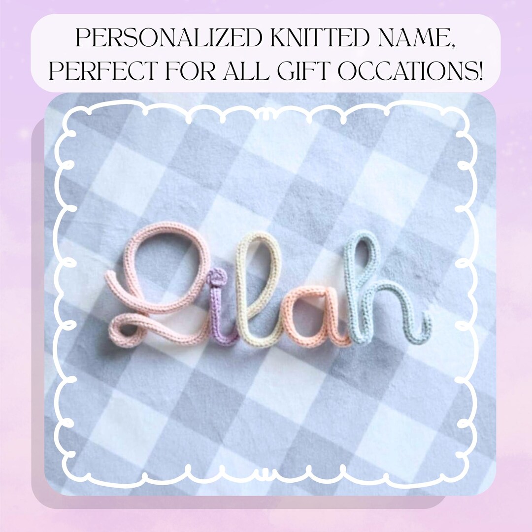 Custom Multi Colored Knitted Names Customized Baby Name for Nursery ...