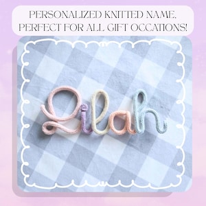 Custom Multi Colored Knitted Names Customized Baby Name for Nursery ...
