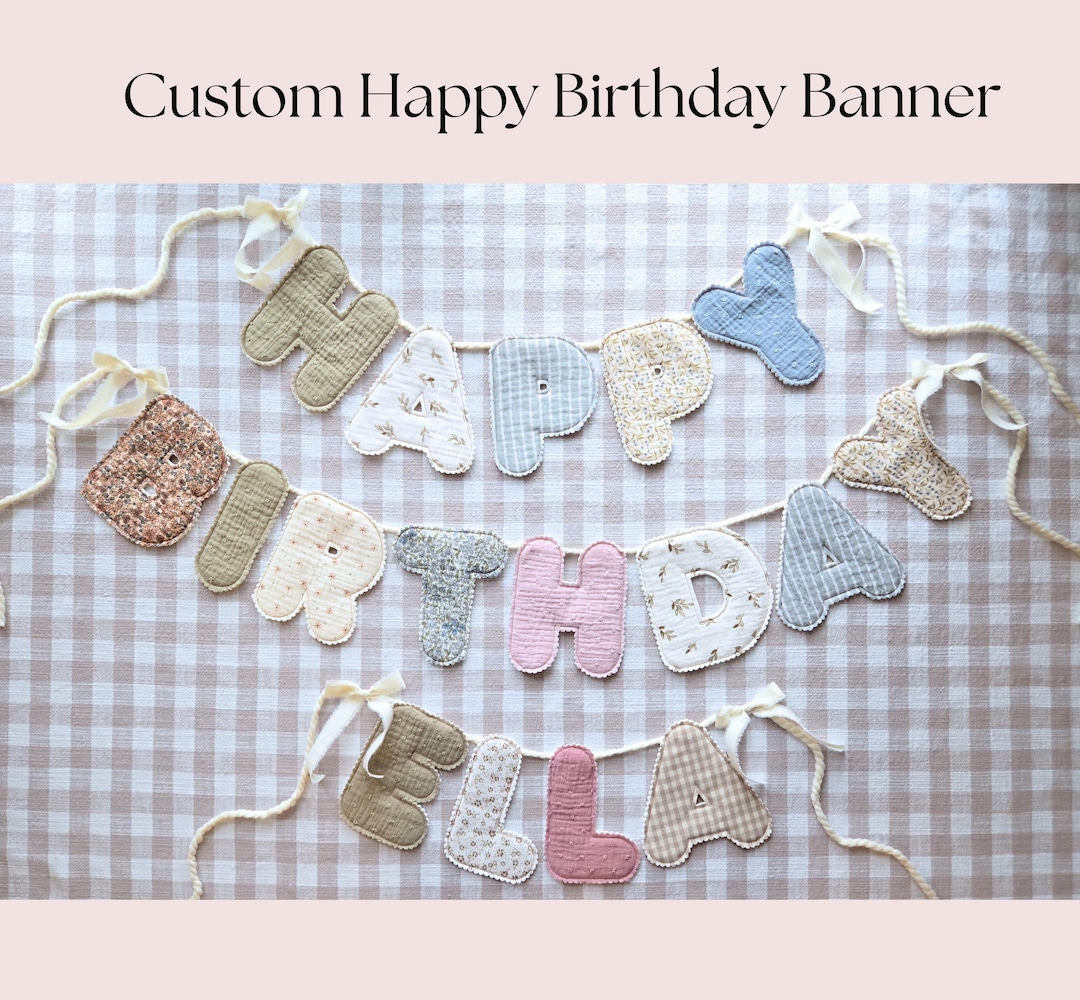 Custom Happy Birthday Banner With Name - Etsy