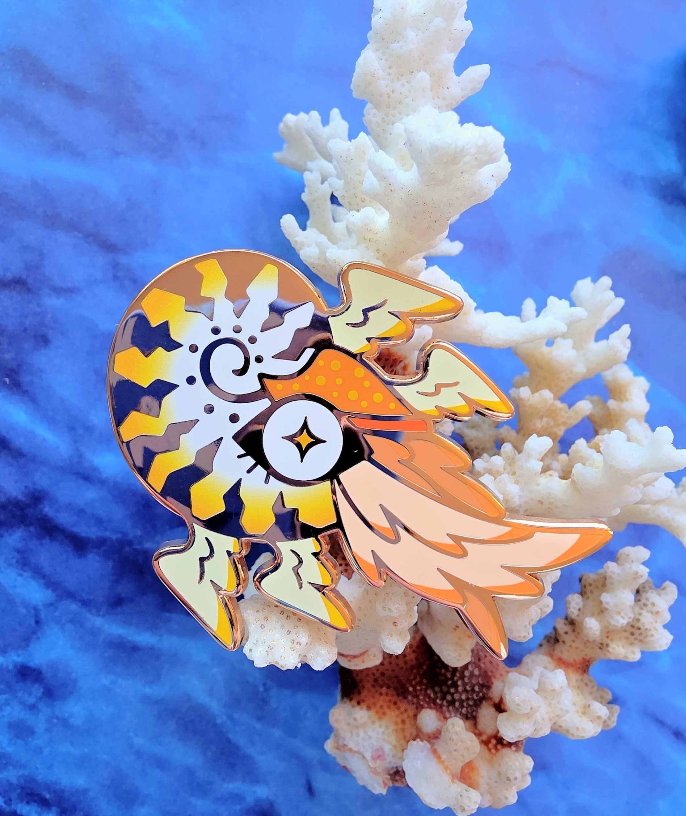 Star Gazing Nautilus | 2.3 Inch Angelic Nautilus Enamel Pin - Etsy