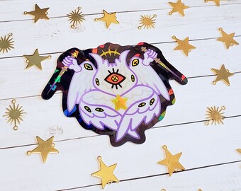 Biblically Accurate Angel Seraphim, Holographic Glitter Sticker - Etsy