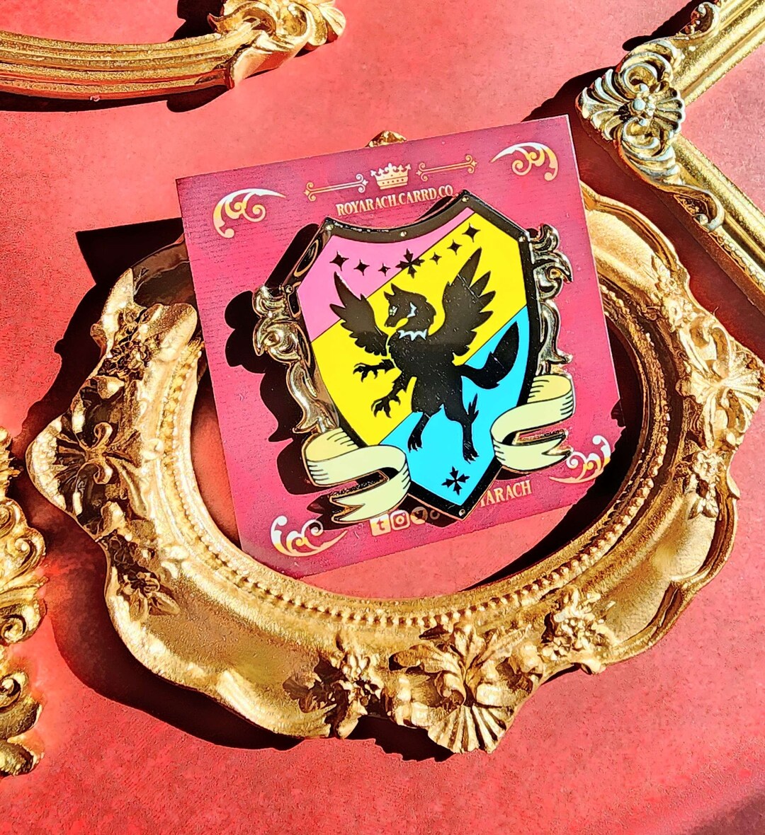 Pansexual Enfield | Pride Flag Heraldry Enamel Pin - Etsy