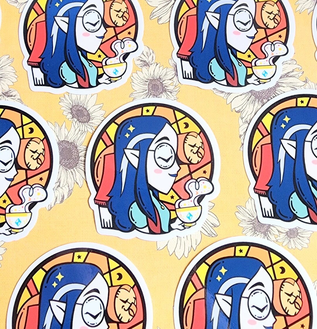 Tea Time Witches Lilith and Hooty Clear Vinyl Sticker - Etsy