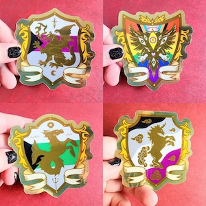 Pride Heraldry | Pride Flag Mythical Creature Gold Vinyl Sticker - Etsy