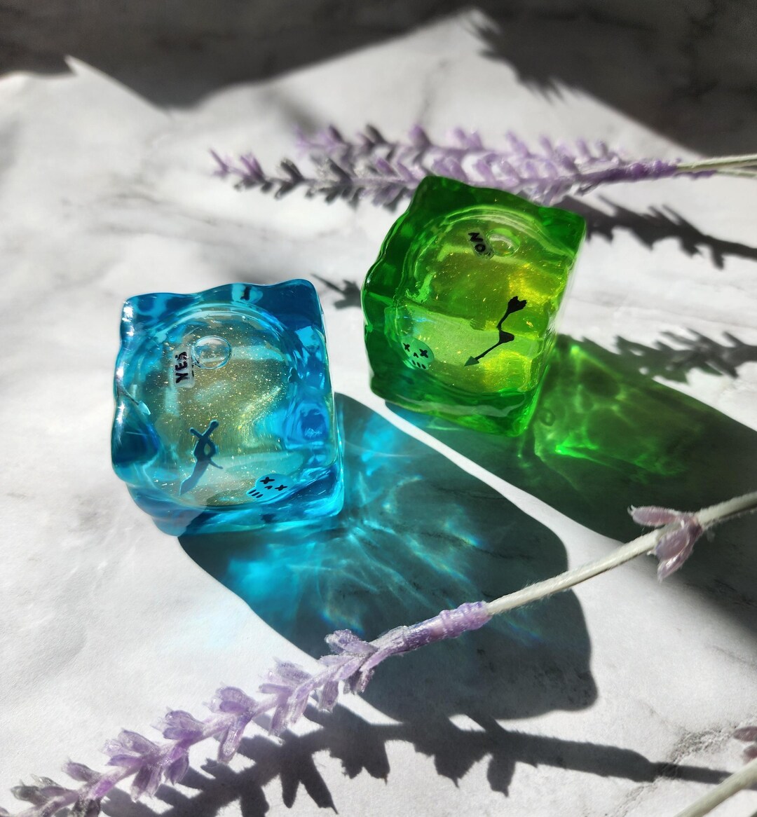 Fortune Telling Slime Cube Monster | Resin Art Sculpture Desk Toy - Etsy