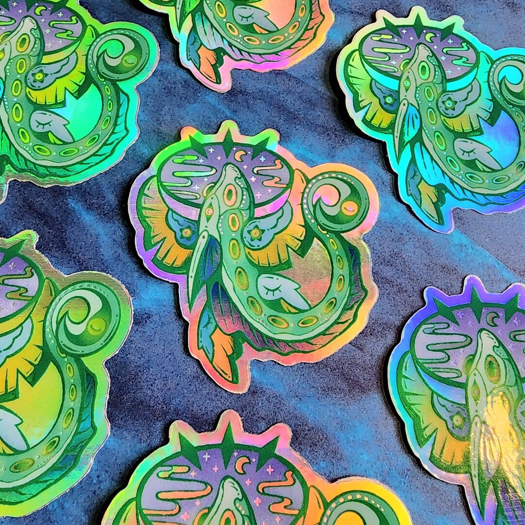 Sea Angels Series 2 Biblically Accurate Sea Angel Chimera Shark Holographic Vinyl Sticker Etsy