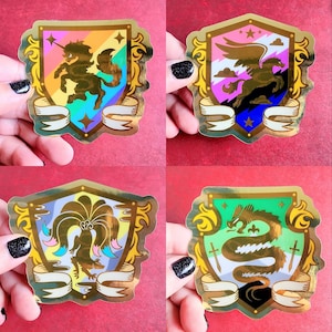 Pride Heraldry | Pride Flag Mythical Creature Gold Vinyl Sticker - Etsy