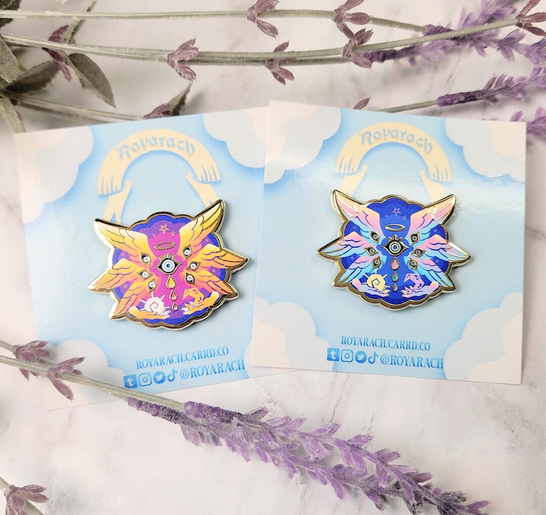 Sun and Moon Seraphim | Biblically Accurate Angel Enamel Pin - Etsy