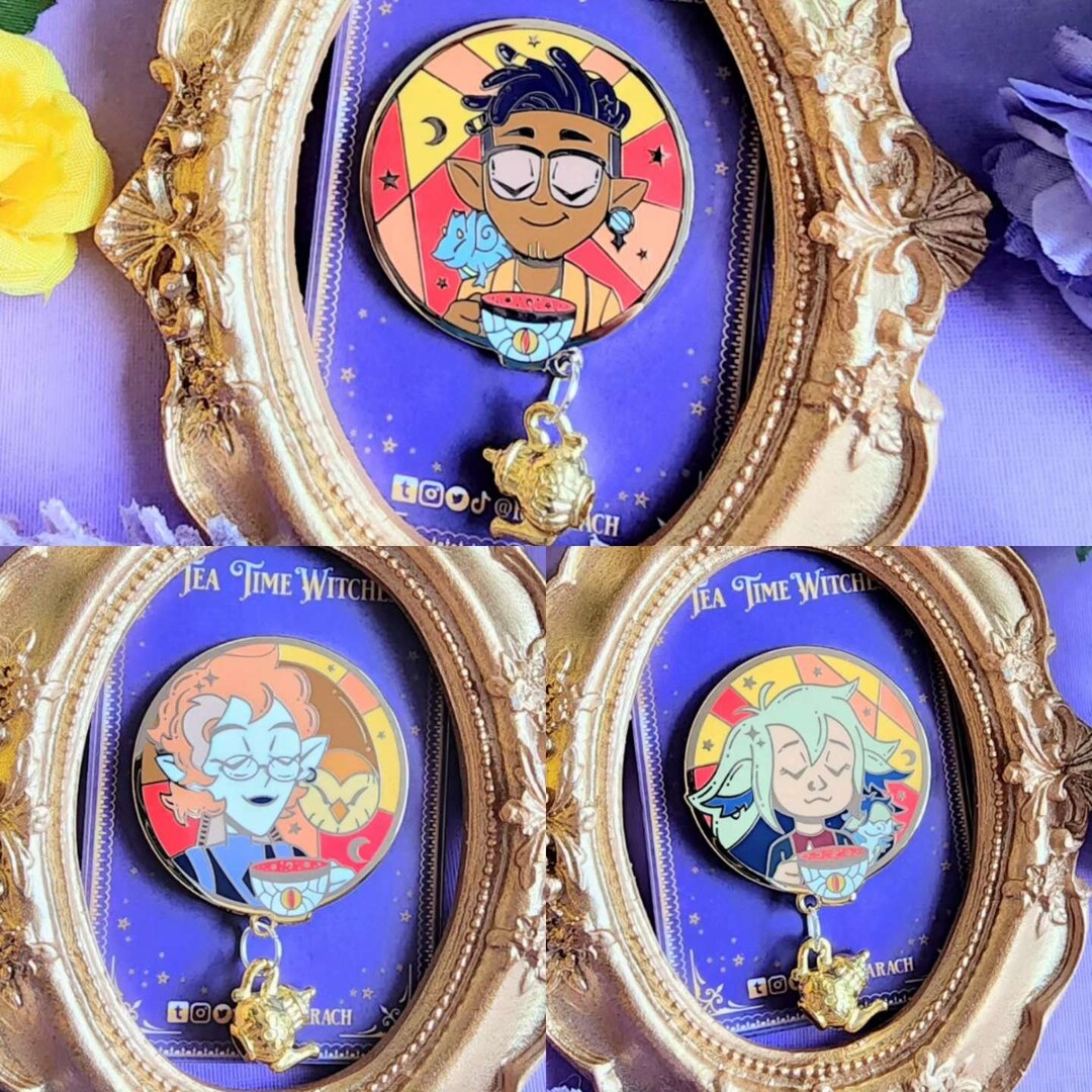 Tea Time Witches SERIES 4 | Vee, Gus, Lilith and Hooty Time Skip Enamel ...