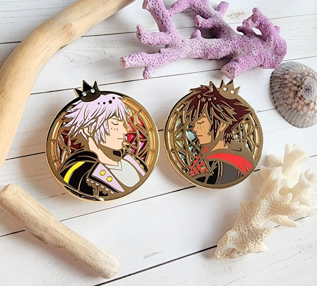 Destiny Island Boys | 2 Inch Sora and Riku KHIII Stained Glass Epoxy ...