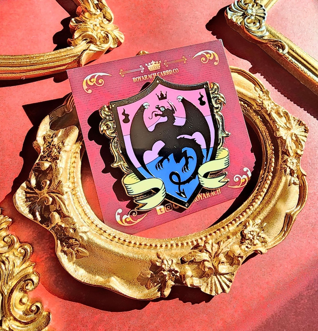 Bisexual Wyvern | Pride Flag Heraldry Enamel Pin - Etsy
