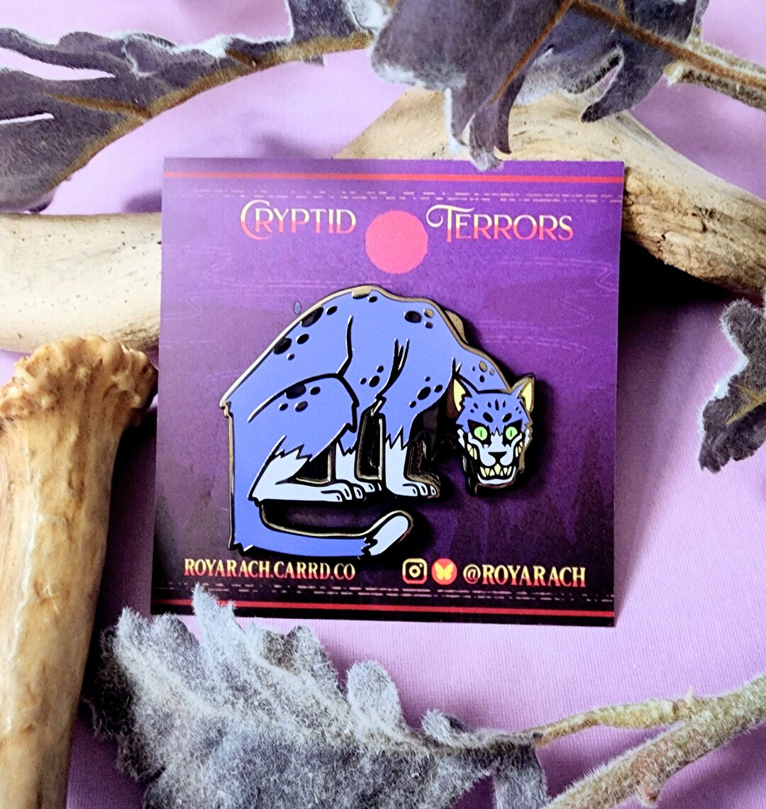 Cryptid Terrors | Wampus Cat 2 Inch Enamel Pin - Etsy