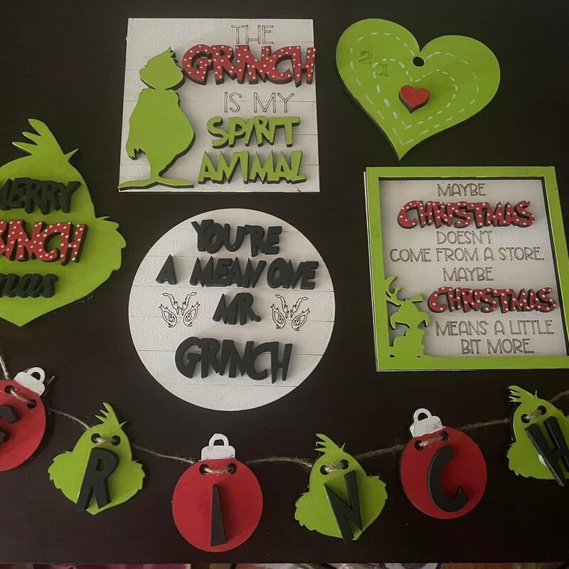 Grinch Tiered Tray Decor - Etsy