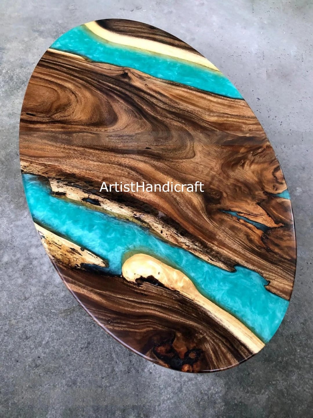 Custom Oval Epoxy Resin Dining Table, Coffee Table, Handmade Furniture ...