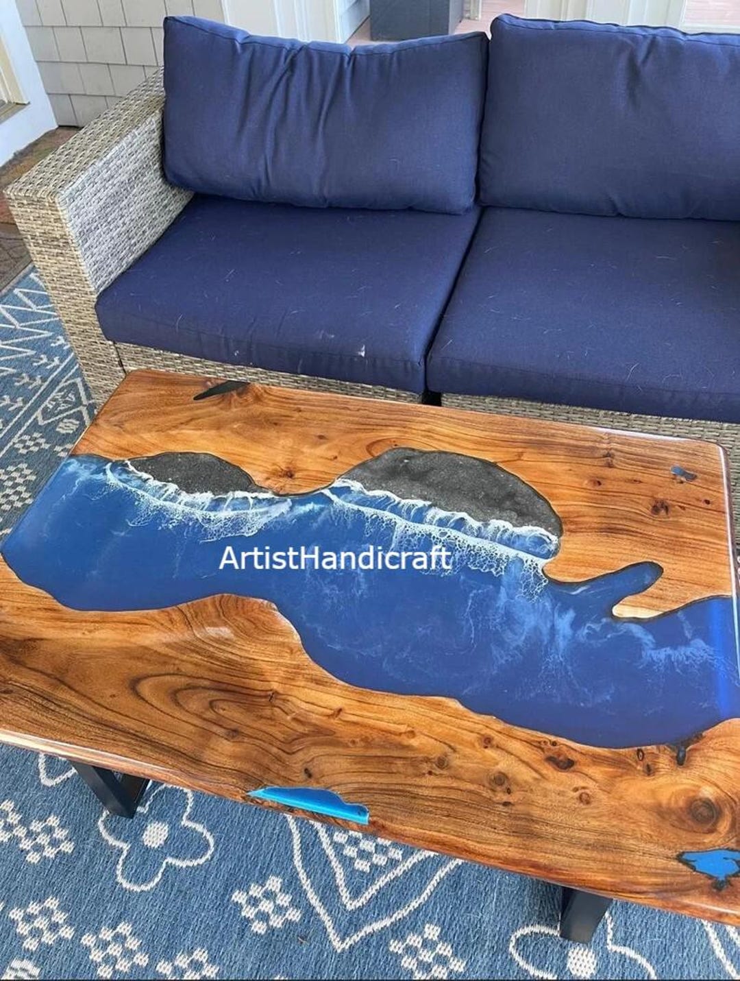 Resin Table, Ocean Epoxy Resin Coffee Table Epoxy Dining Table, Epoxy ...