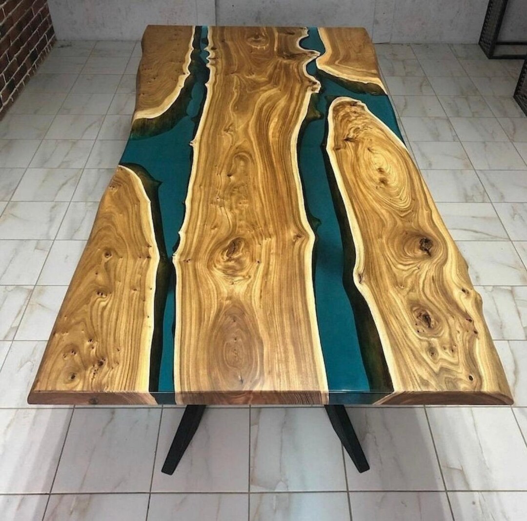 Custom Order Epoxy Table, Dining Table, Wooden Dining Table, Semi Clear ...