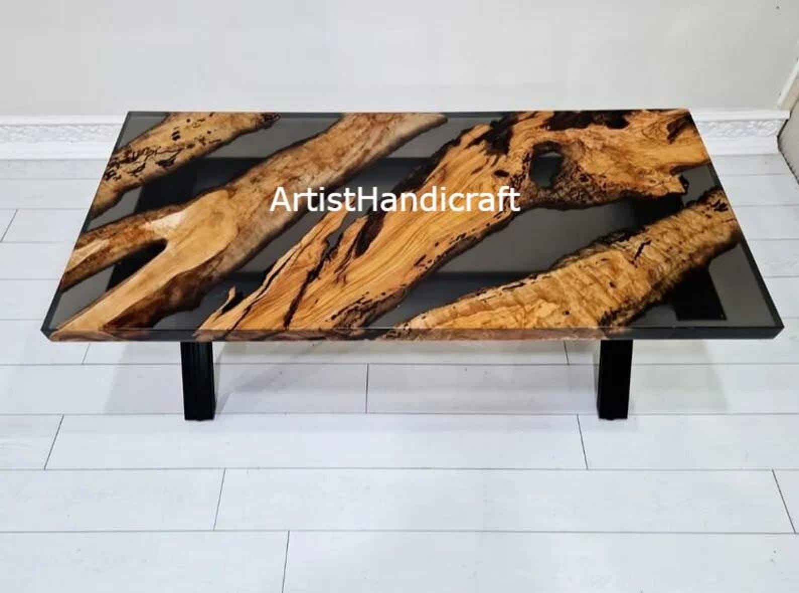 Resin Semi Clear Epoxy Resin Dining Table, Epoxy Counter Top, Coffee ...