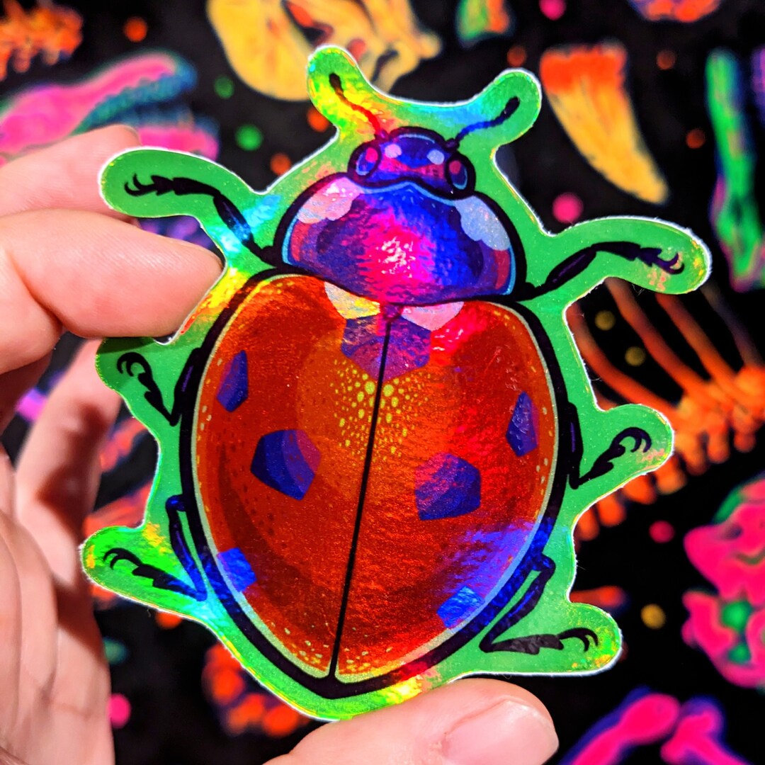 Holographic Ladybug Vinyl Sticker - Etsy